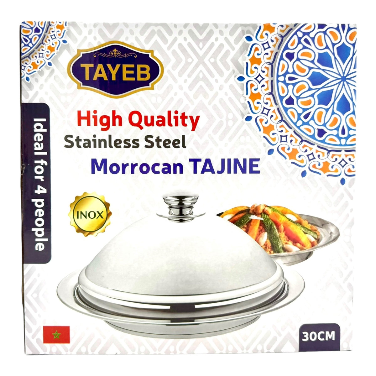 Tayeb Stainless Steel Moroccan Tagine - 30cm | BSAHA