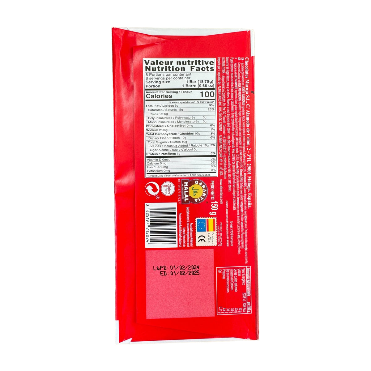 Maruja Original Milk Chocolate & Almond Bar | BSAHA